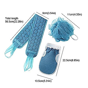 HEIMEABI Exfoliating Back for Shower,Bath Shower Set, 3pcs in A Pack,Deep Clean and Skin Car Must Haves for Teen Girls (C, One Size)
