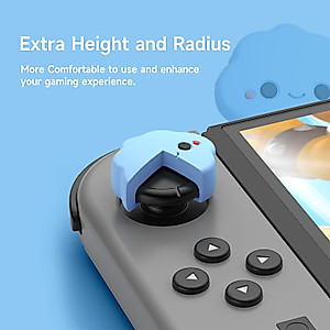 JINGDU Thumb Grip Caps for Nintendo Switch Joy-Con, Cute Silicone Joystick Cap Covers Accessories Compatible with Switch/OLED/Lite JoyController, 4PCS Cloud