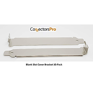 Pc Accessories - Connectors Pro 10-PK PC Computer Back Slot Cover 12cm Height & 2cm Width, PCI L Blank Stainless Steel Bracket, 10-Pack