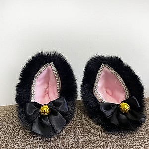 HHongJM Helmet Cat Ears Helmet Accessories Decoration for Motorcycle,Helmet Pigtails Cycling, Skating with Black Helmet ponytails(Helmet Not Included)