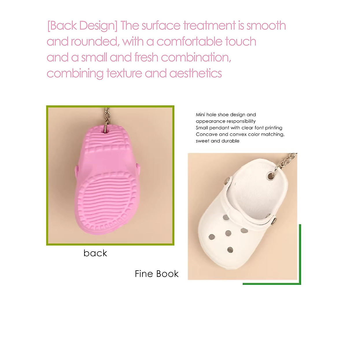 GLOGLOW 20Pcs Slipper Keychains, 1.4 x 3.0in 5 Colors Silicone Shoe Keychains Reusable Beach Hole Shoes Key Chains for Backpack Purse Luggage Party Favors