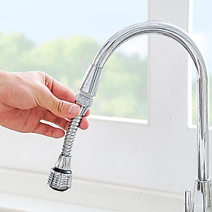 Silver Faucet Sprayer Extension, Faucet Extension Tube, 360 Degree Rotation Faucet Extender, Sink Tap Extension Tube, Water Saving for Sink Tap Kitchen Bathroom Accessories，Faucet Parts