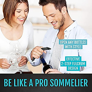 VINVOLI Professional Waiters Corkscrew Wine Bottle Opener - New 2023 Multi-Functional 3-in-1 Cork Screw Wine Bottle Openers - Wine Opener Corkscrews - Cool Beer Opener Wine Key With Wine Foil Cutter