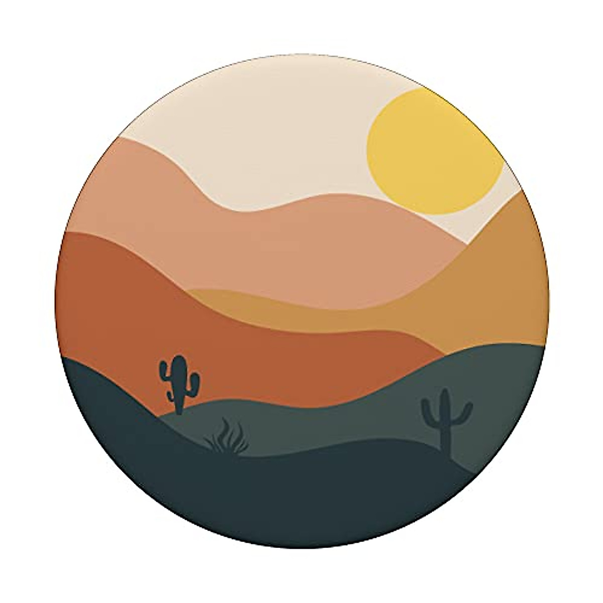 Abstract Mountains Cactus Desert Landscape in Terracotta PopSockets Swappable PopGrip