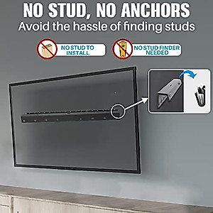 AENTGIU Studless TV Wall Mount, Heavy Duty Drywall TV Bracket Hanger for 32-75 inch Flat Screen TVs, No Stud, No Drill, No Anchors, Easy Install with All Hardware