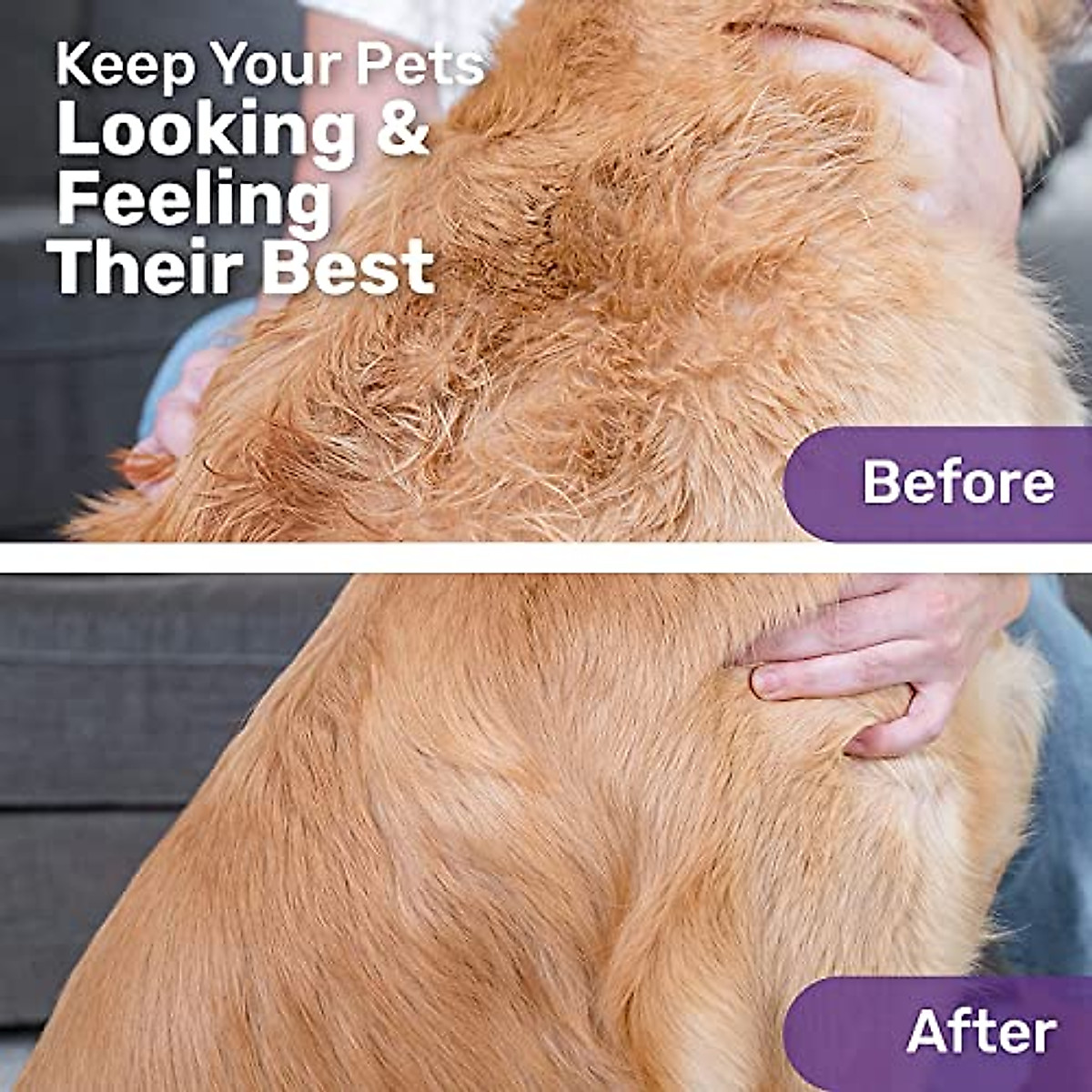 Hertzko Pet Dematting Comb for Dogs Cats - Undercoat Rake Grooming Brush with Safety Edges - Deshedding Tool Great for Cutting and Removing Dead, Matted, or Knotted Hair - Shedding Combs for Pets