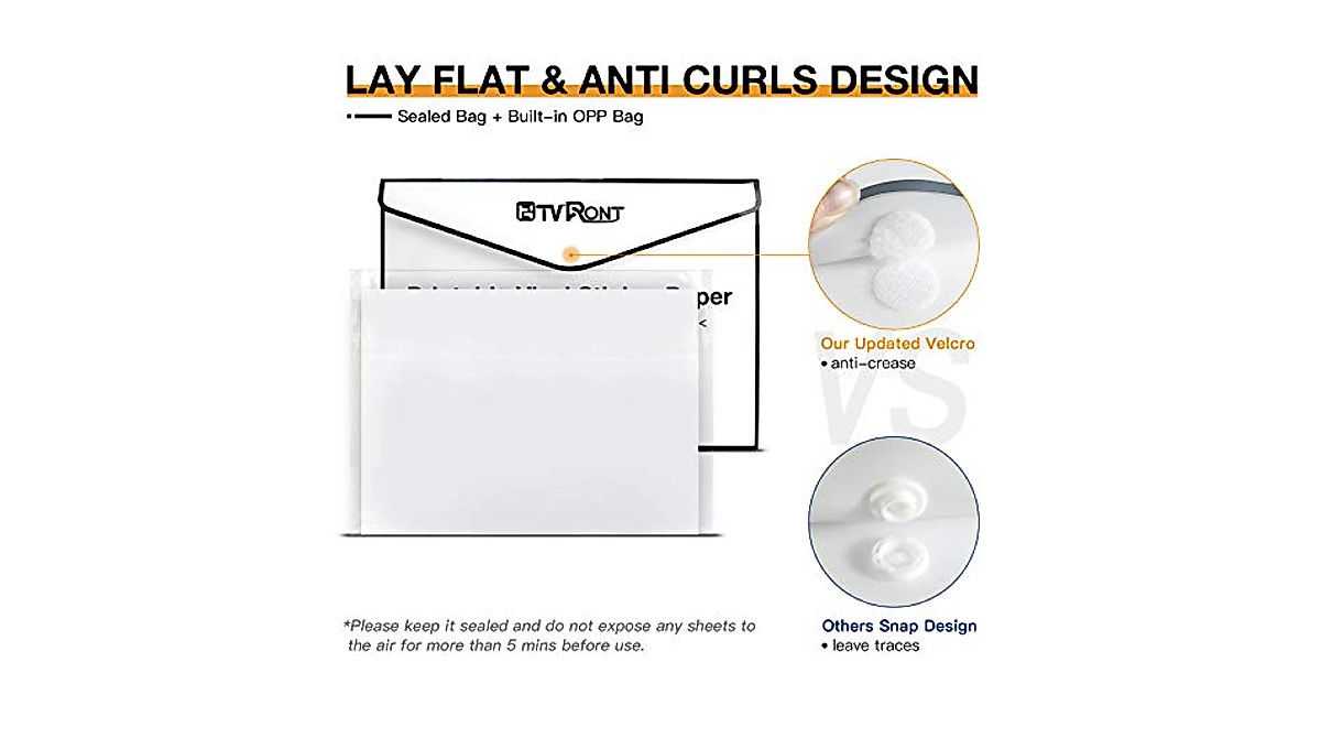 40 Pcs Waterproof Printable Vinyl for Inkjet & Laser