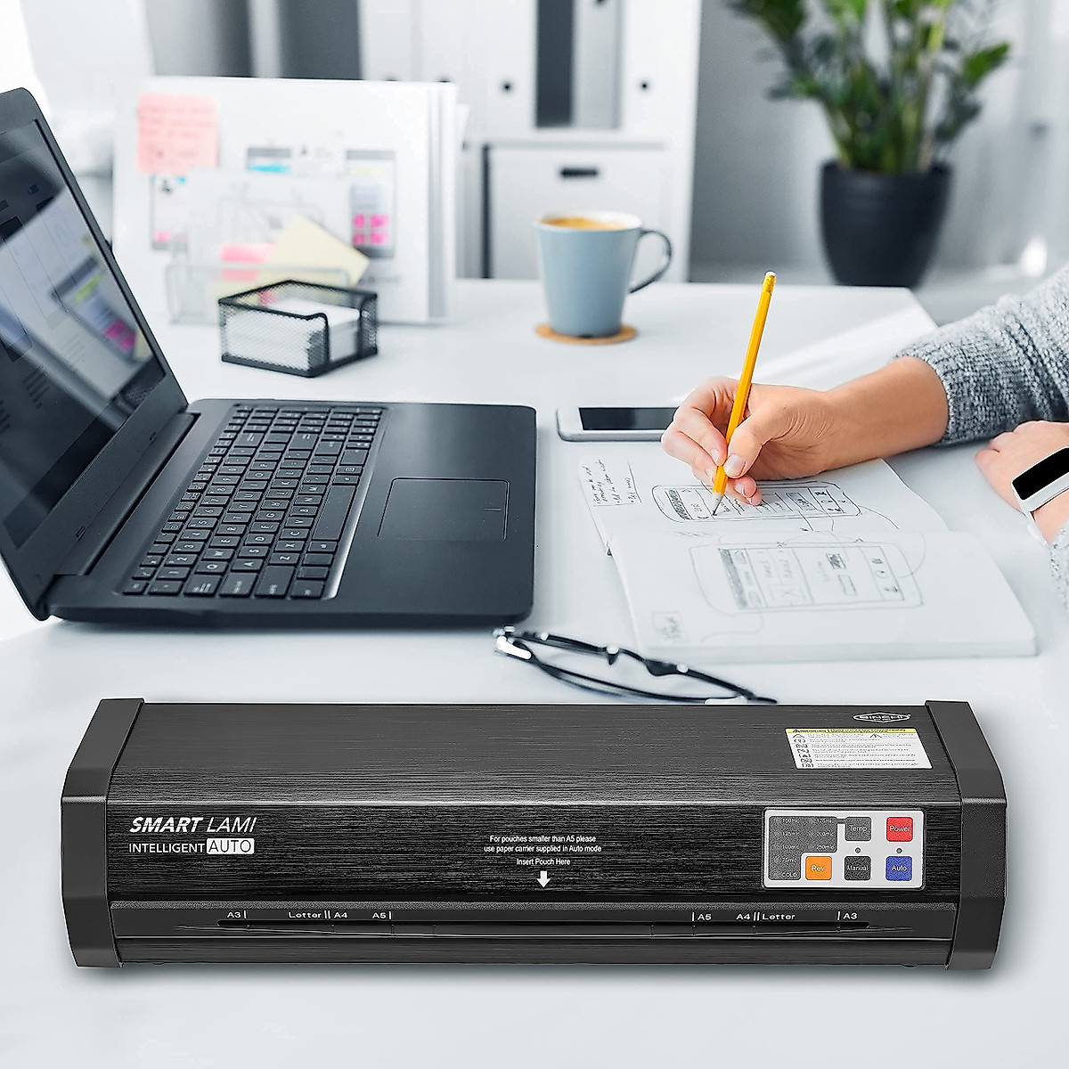 SINCHI Auto Sense, 3-10 mil, 13-inch Laminating Machine for Business/ Office/ School, 50-Second Warm-up Never-Jam Heavy Duty Thermal Laminator Machine 11x17, for foils as Well