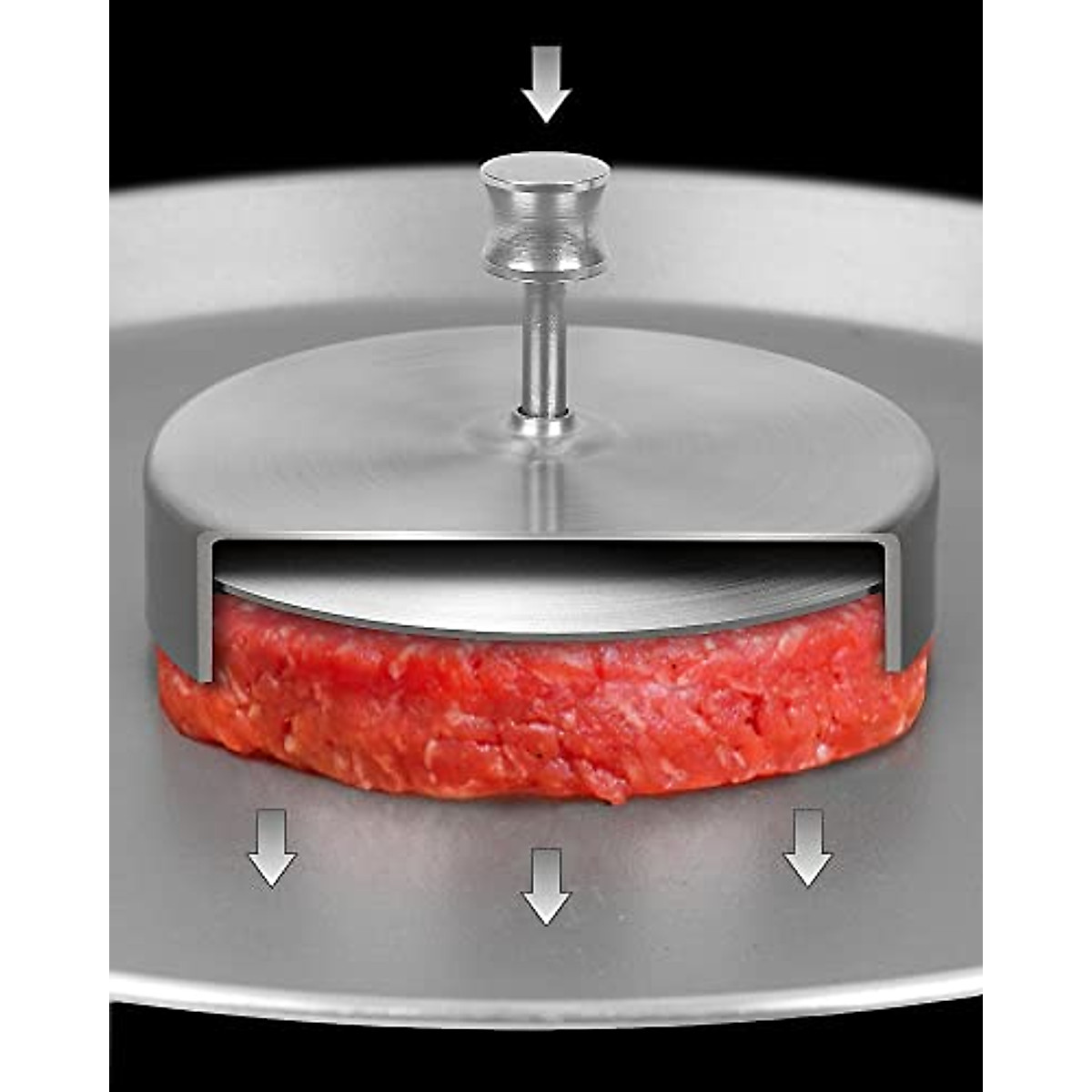 Burger Press - Hamburger Patty Maker, 3.6"/9.5cm Stainless Steel Pie Press Mold.