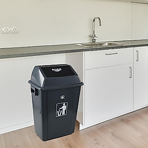 Bblina 4 Packs 13 Gallons Large Trash Can with Lid, Plastic Garbage Bin for Indoors or Outdoors