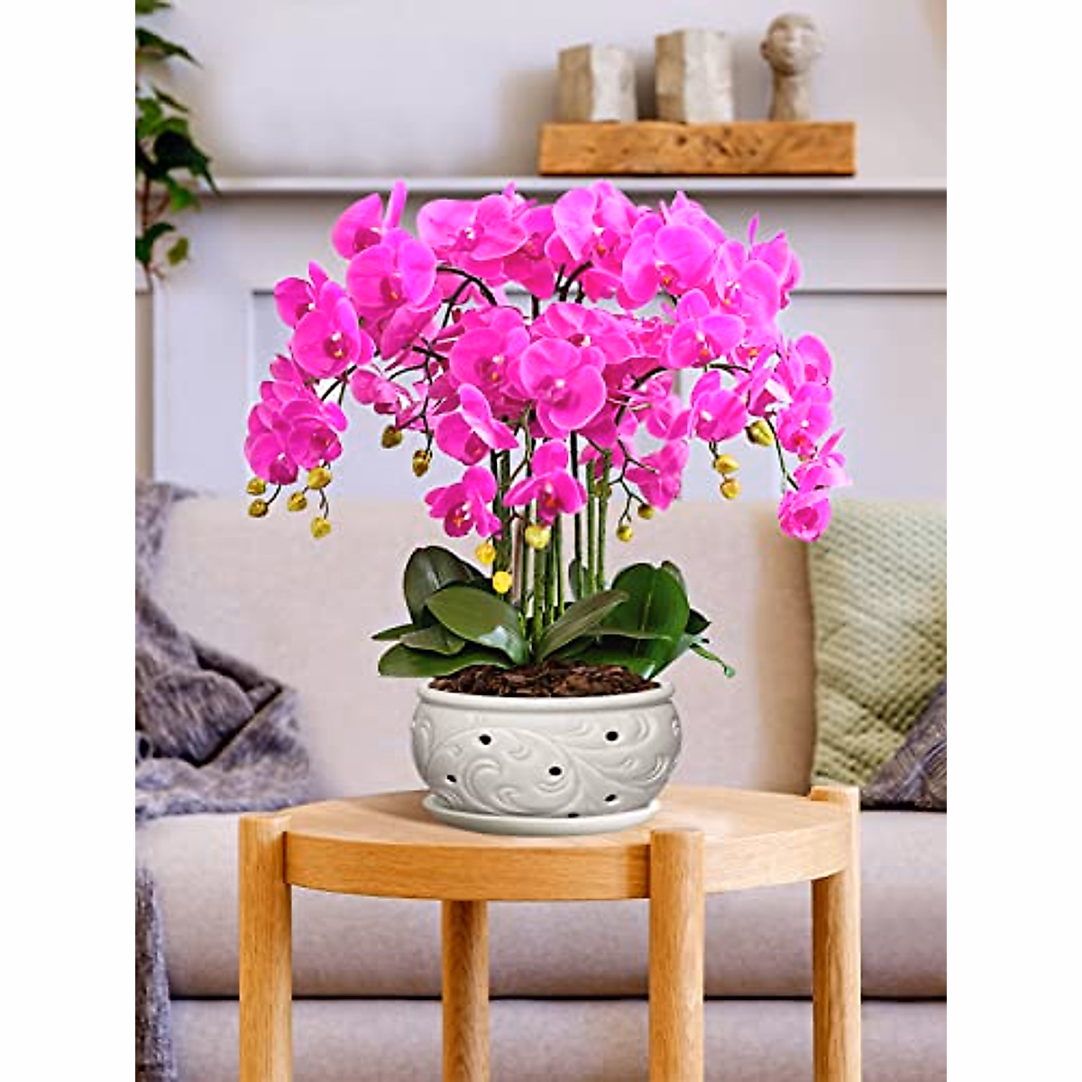 5 Quarts Orchid Potting Bark, Sun-Dried New Zealand Medium Organic Pine Wood Chip Barks for Orchids Mix Plant Compost, Natural Houseplant Mulch for Plant Root Development