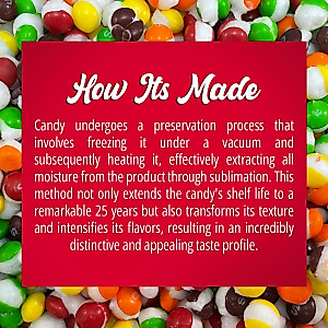 Freeze Dried Candy Skittles - Assorted Original Flavors Snack - Orange, Lemon, Grape, Strawberry and Lime, Perfect for Holidays, Traveling, Camping or as a Sweet Treat Gift, (8oz)