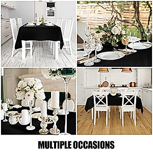 smiry Rectangle Table Cloth, Waterproof Stain Resistant Polyester Tablecloth, Decorative Washable Fabric Table Cover for Dining, Buffet, Parties and Outdoor, 60x84, Black