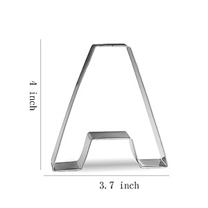 Keewah USA Letter Cookie Cutter Set - 3 Piece - 4 inch USA - Stainless Steel