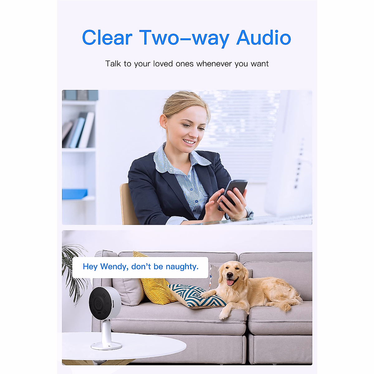 ARENTI 4MP WiFi Security Camera Indoor, 3PCS Pet Dog Camera with Phone App, Plug-in Baby Home Puppy Cam, 2.4GHz, Motion Sound Detection, Night Vision, Two-Way Talk, Alexa and Google Compatible