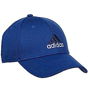 adidas Men's Zags 2.0 Structured Mid Crown A-Flex Stretch Fit Hat, Collegiate Royal Blue, Large-X-Large
