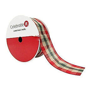 2.5" Wired Plaid Ribbon by Celebrate It Christmas