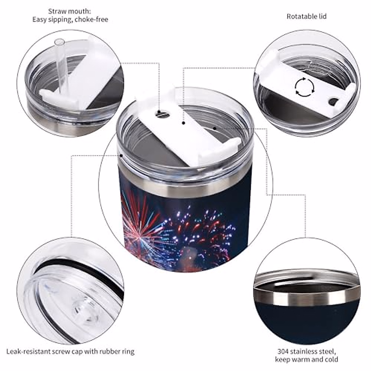 Fireworks over The Tower Bridge London Britain UK 40OZ Tumbler Stainless Steel Travel Mug Water Bottle Car Cup Tea Cups with Lid Black-style