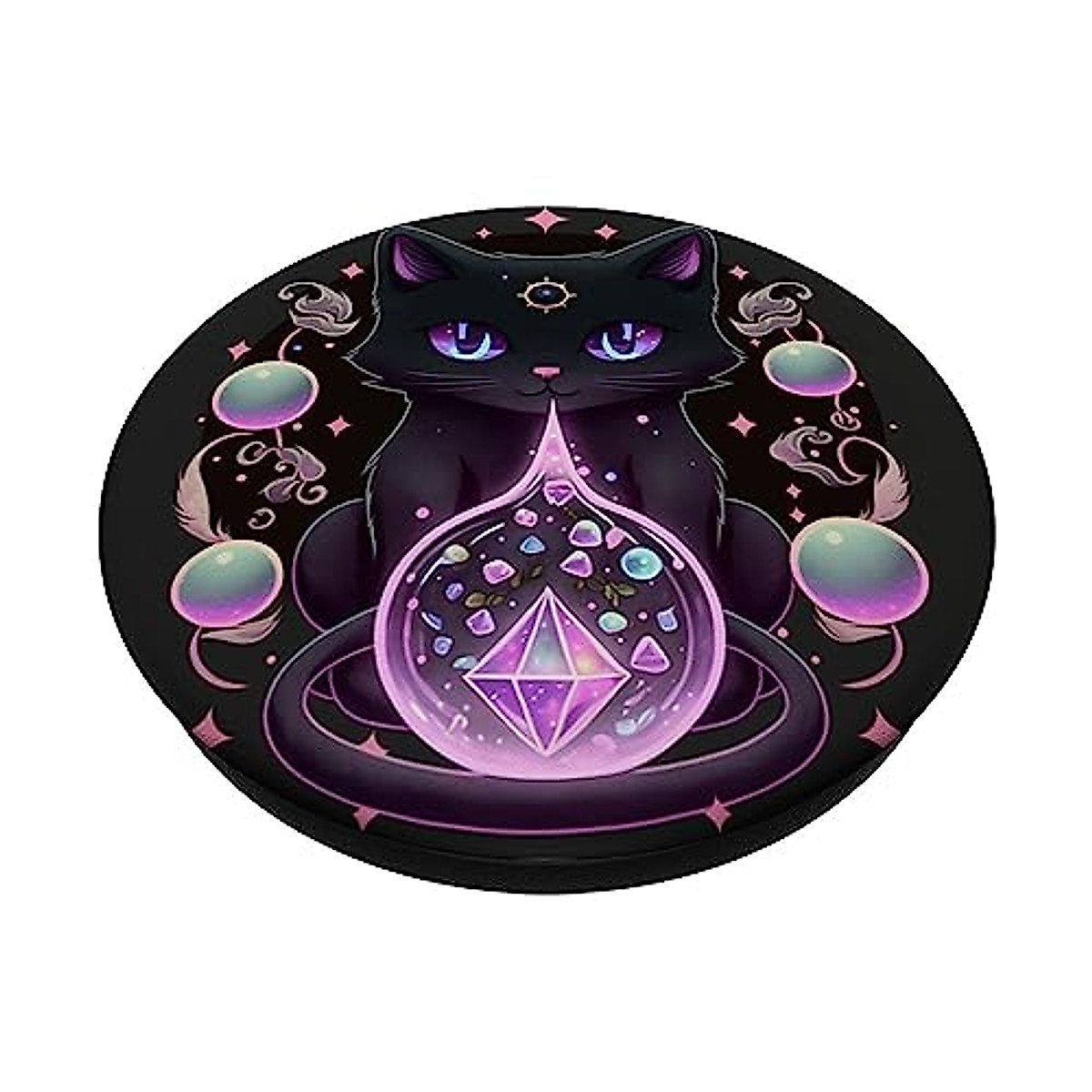 Goth Witchy Black Cat Crystal Alchemy Kawaii Pastel PopSockets Standard PopGrip