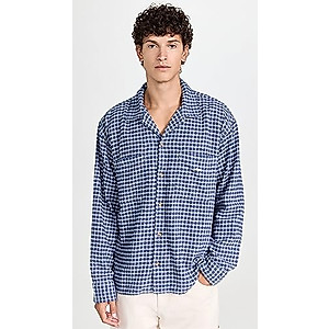 Obey Men's Bigwig Micro Plaid Woven Shirt, Silver Grey Multi, M