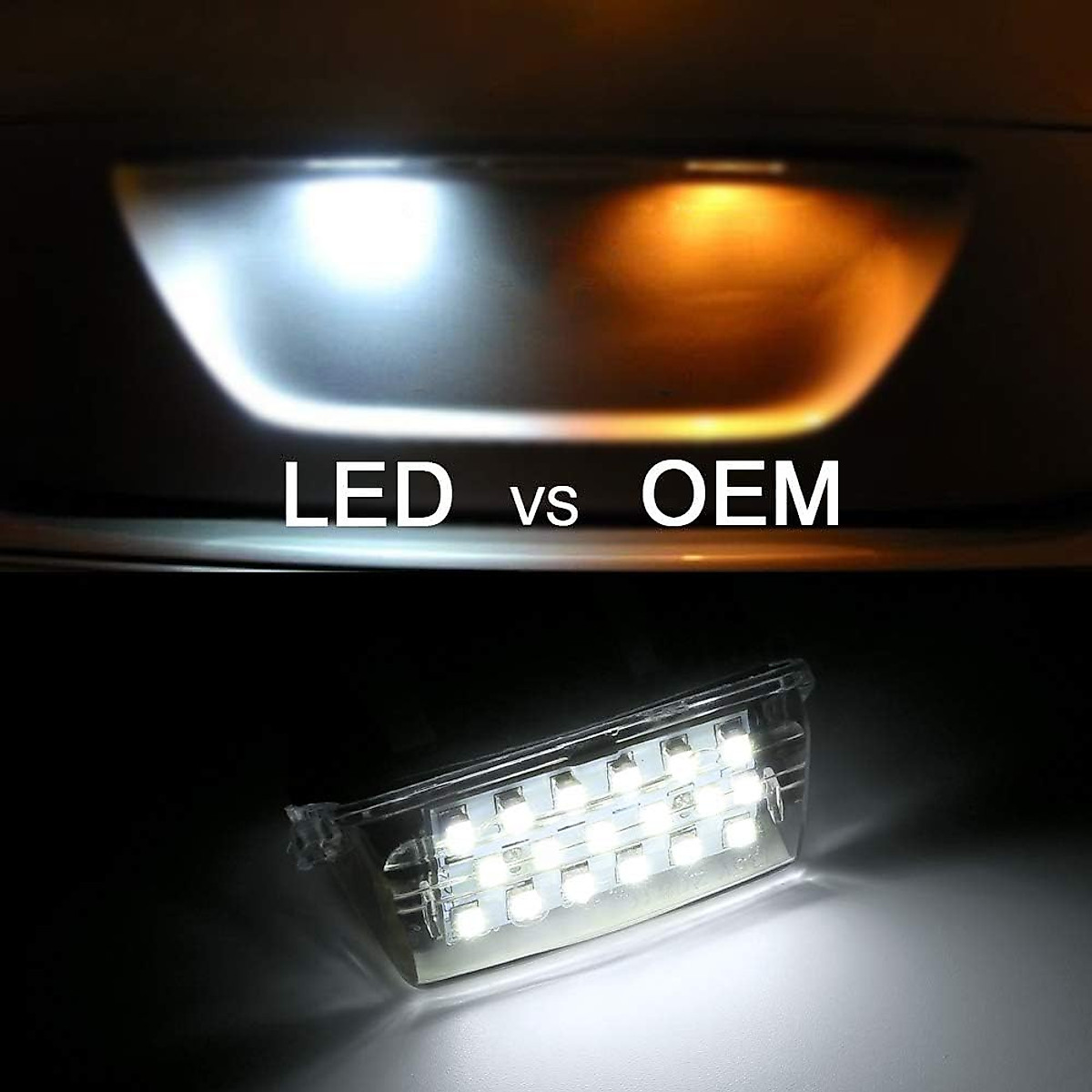 Gempro 2Pcs LED License Plate Light Lamp Assemly for Toyota Camry Yaris Highlander Prius C Avalon, Powered by 18SMD Xenon White LED Lights