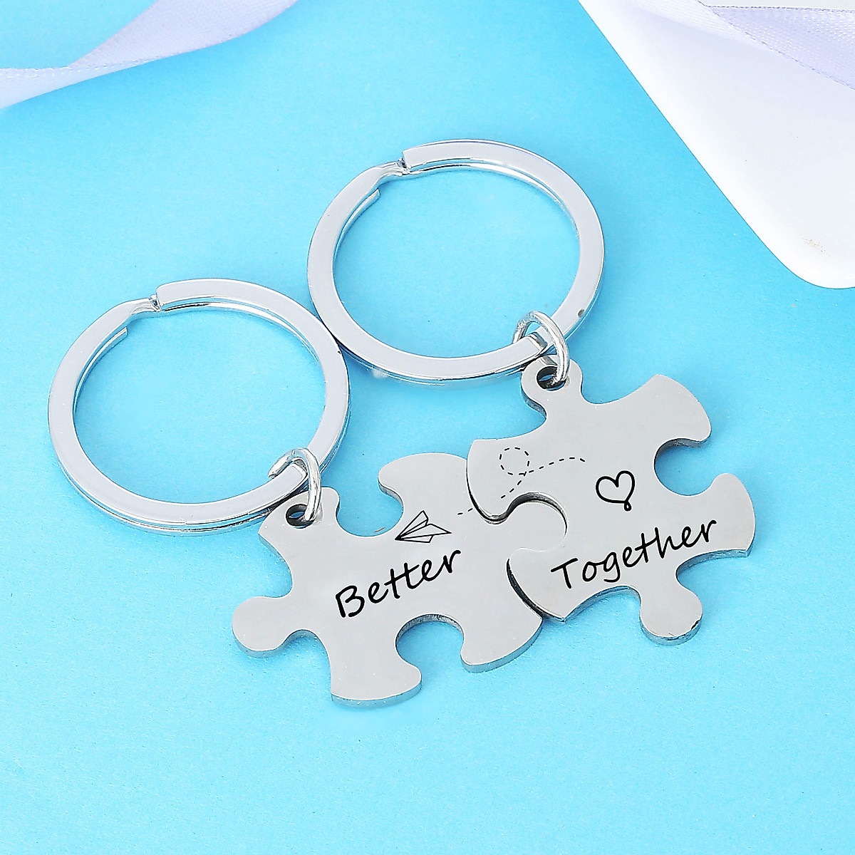 Nimteve Gifts for Couples Boyfriend Gift Girlfriend Keychains For Husband Wife Valentines Day Gift Anniversary Couple Key Chain (Style C)