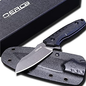 OERLA OLK-039B Tactical Style Outdoor Camping Knife 8.66 Inches Full-Tang 440C Steel Fixed Blade with Kydex Sheath