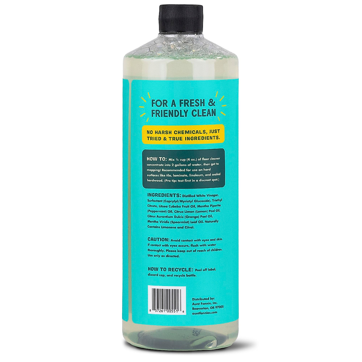 Aunt Fannie's Floor Cleaner Vinegar Wash Concentrate - Multi-Surface Cleaner, 32 oz. (Single Bottle, Bright Lemon)