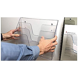 Acrimet Horizontal Triple File Folder Holder Organizer (Clear Crystal Color)