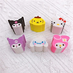 6Pcs Cute Erasers for Kids Mini Erasers for Pencils Kawaii Eraser Fun Erasers Back to School Supplies Kid Party Favors Gift, Suitable for Children Over 6 Years Old