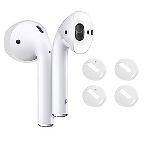 DamonLight (Fit in The case) Airpods Earpods Covers Anti-Slip Silicone Soft Sport Covers Accessories for AirPods Earbud AirPods Ear Tips 2 Pairs (White)