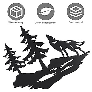 DOITOOL Metal Silhouette Wall Art Wolf in The Tree Christmas Metal Wall Art Hanging Decor for Living Room Garden Bedroom Office Home Wall Housewarming Party