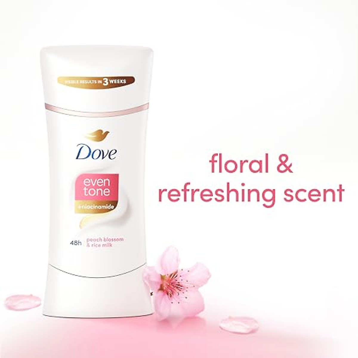 Dove Even Tone Antiperspirant Deodorant Stick Peach Blossom & Rice Milk 3 Count 2.6 oz