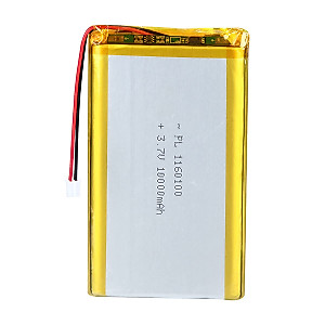 AKZYTUE 3.7V LiPo Battery 1160100 10000mAh Lithium Rechargeable Battery with PH2.0mm JST Connector for Raspberry Pi UPS Board