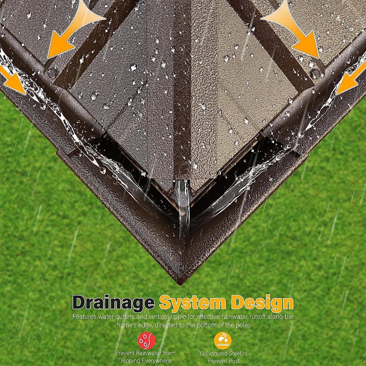 Hardtop Gazebo 12' x 16' W/Steel Double Roof, Anti-Rust Coating Aluminum Frame Permanent Outdoor Waterproof Pavilion w/Curtains & Netting, Hard Top Gazebo for Patio Backyard Garden Lawn Parties, Brown