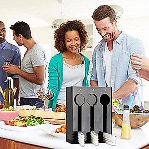KEVTVEK Plastic Utensil Dispenser Holder Caddy Black Silverware Organizer Silverware Holder Suitable for Restaurant, Party, Picnic, Office, Cafe..