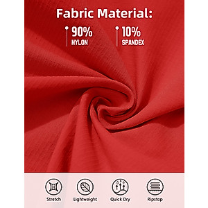 Men's Summer Shorts Hiking Shorts Gym Quick Dry Shorts for Men Capris Shorts Cropped Pants Sweat Shorts Fishing Tactical Long Shorts Red