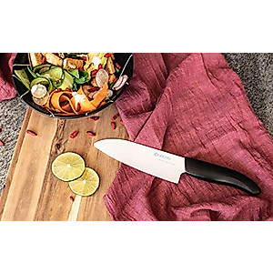 Kyocera Ceramic 5.5" Santoku Knife w/ Sugarcane Sourced Material Handle B08G1L13F1, White