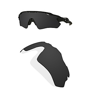 Littlebird4 1.5mm Polarized Replacement Lenses for Oakley Radar EV Path Sunglasses - Multiple Options (Dark Black)