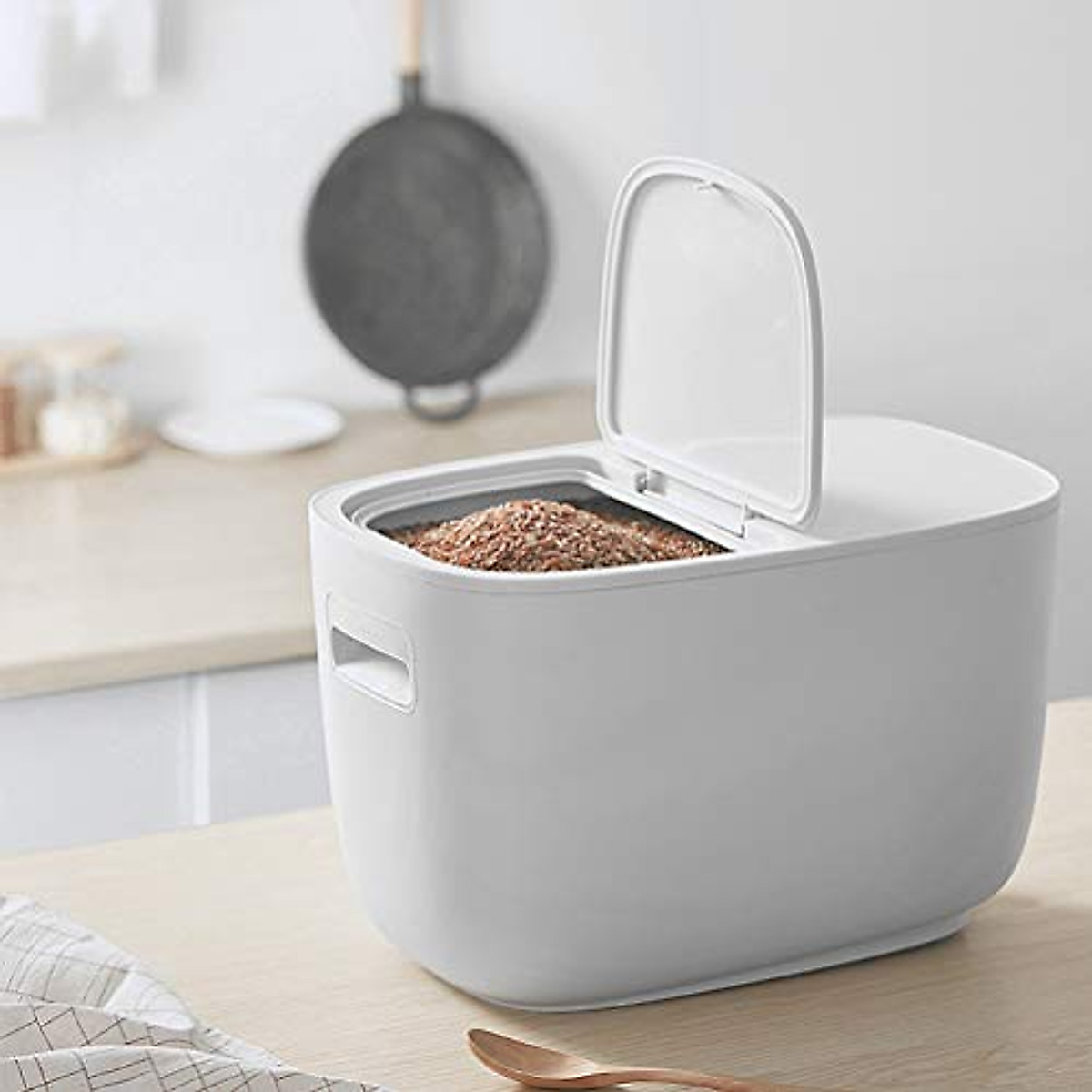 YARNOW Rice Storage Container Airtight Kitchen Grain Containers Food Storage Container with Lid for Rice Grain Sugar Flour Storage, Green