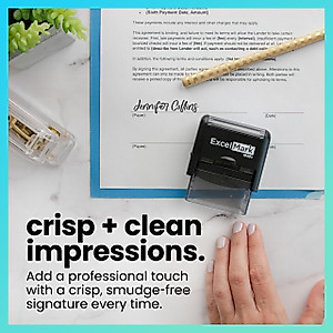 Custom Signature Stamp - Self Inking - Black Ink - Small