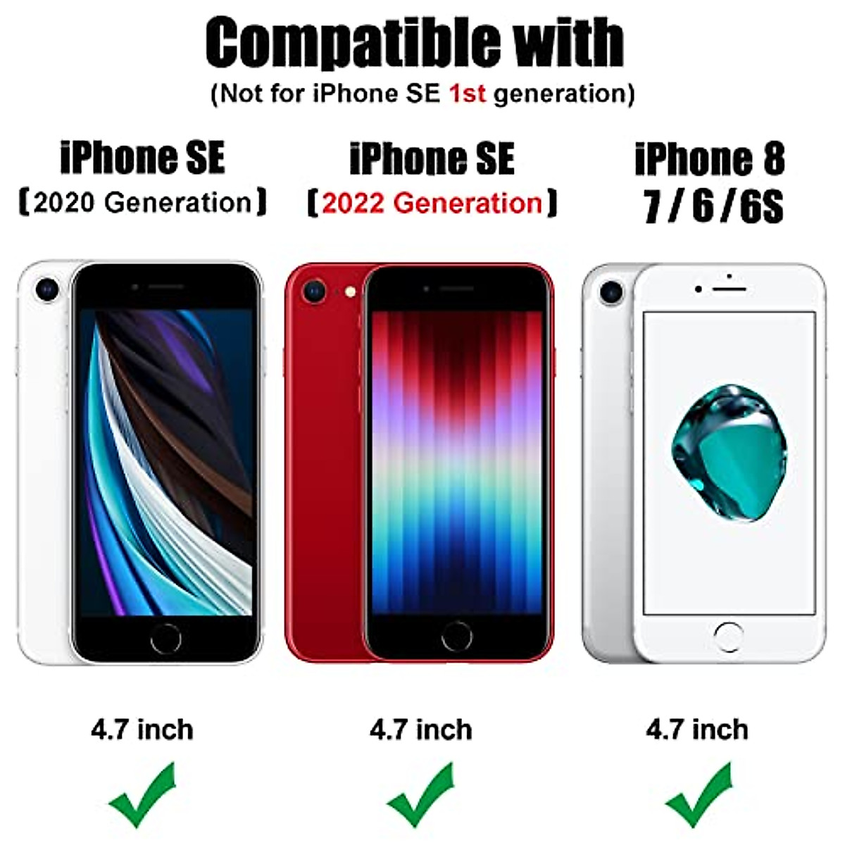 JAME Case for iPhone SE 2022/2020/8/7 Case with Screen Protectors 2Pcs, Military-Grade Drop Protection, Shockproof Protective Phone Cases, with Car Mount Ring Kickstand Case for iPhone SE 2020/8/7 Red