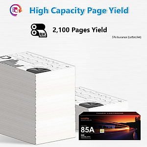 85A Black Toner Cartridge with Chip (2-Pack) | Replacement for HP85A Works with Pro M1212nf M1217nfw M1214nfh M1216nfh M1219nf MFP; Pro P1102w P1109w P1005 P1006 M1132 Printer | CE285D, 85A Toner 2PK