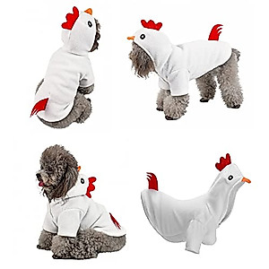 Yoption Dog Cat Chicken Costumes, Pet Halloween Christmas Thanksgiving Cosplay Dress Hoodie Funny Outfits Clothes for Puppy Dogs (XL)
