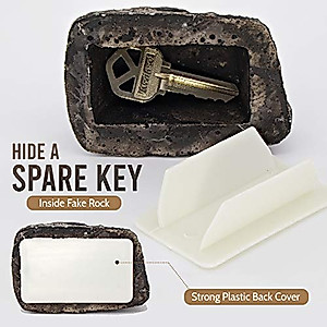 RamPro Hide-a-Spare-Key Fake Rock - Looks & Feels Like Real Stone - Safe for Outdoor Garden or Yard, Geocaching (1)