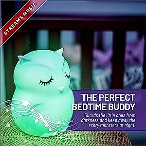 Lumipets Owl, Kids Night Light, Play Music, Silicone Nursery Light for Baby and Toddler, Squishy Night Light for Kids Room, Animal Night Lights for Girls and Boys, Kawaii Lamp, Cute Lamps for Bedroom