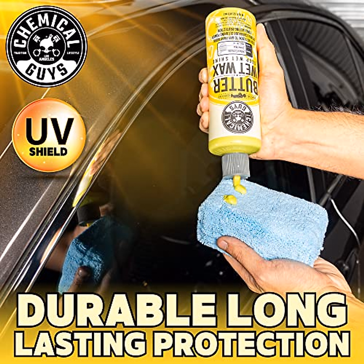 Chemical Guys WAC_201_16 Butter Wet Wax, Deep Wet Shine for Cars, Trucks, SUVs, RVs & More, 16 fl oz, Banana Scent