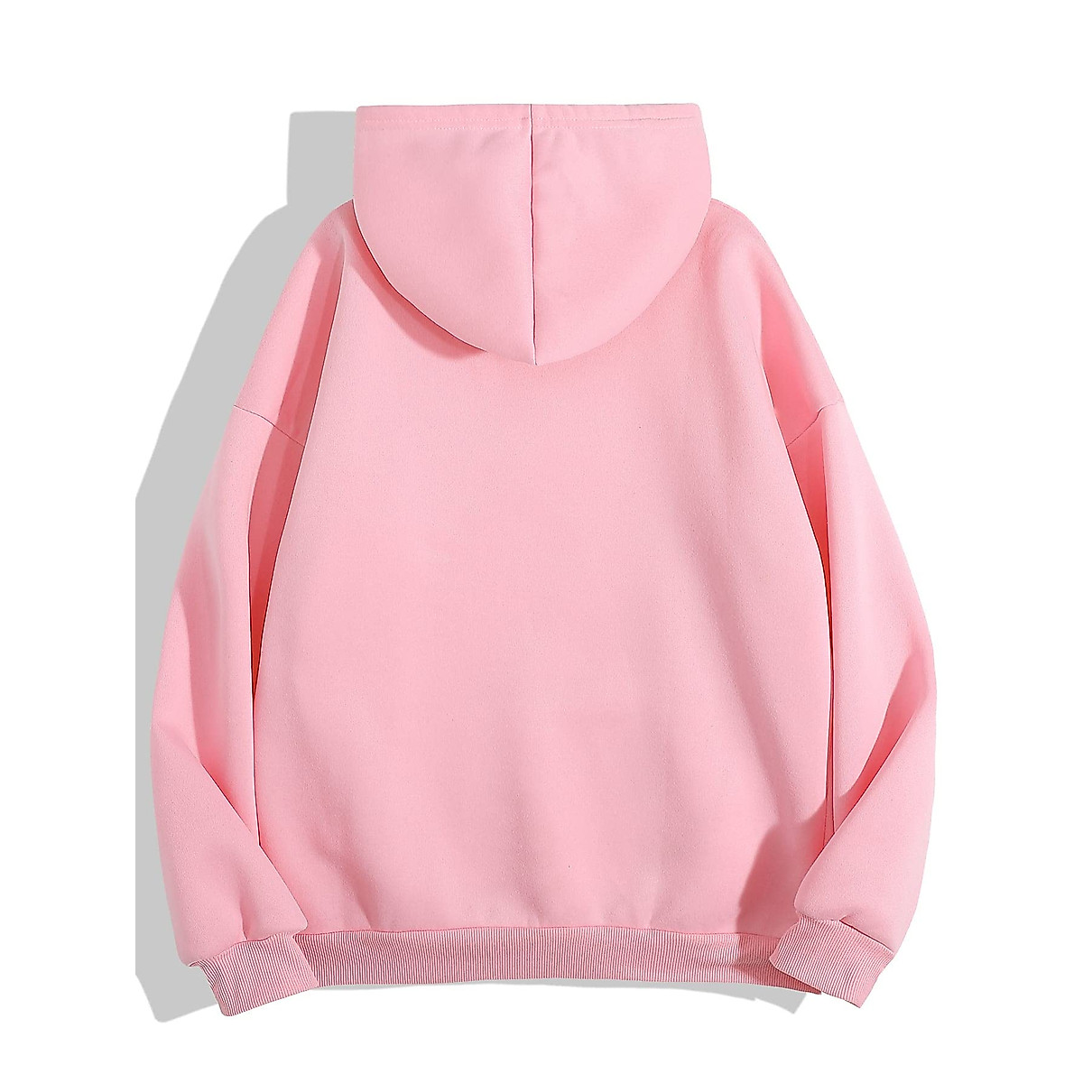 SHENHE Women's Slogan Letter Print Long Sleeve Hooded Sweatshirt Pullover Hoodie Tops Light Pink S