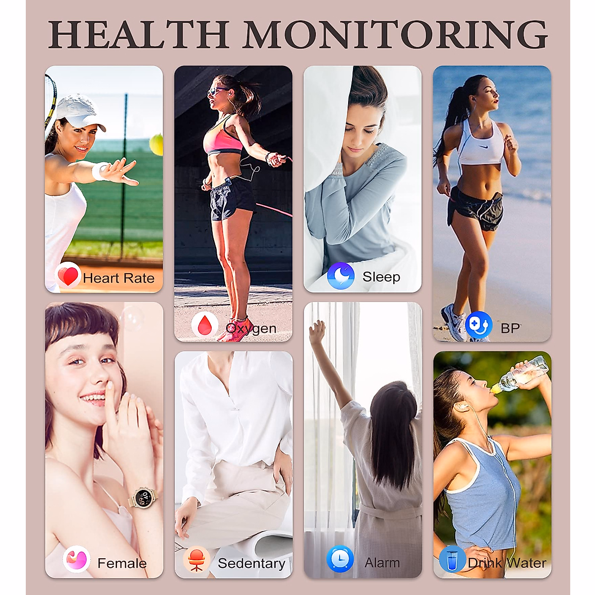 Iaret Smart Watch for Women (Call Receive Dial), Smart Watches for Android iOS Phones 1.32" Touchscreen Smartwatch with AI Voice Control Heart Rate Sleep Monitor Pedometer Waterproof Activity Tracker