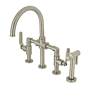 Kingston Brass KS2338KL Whitaker Bridge Kitchen Faucet, Brushed Nickel